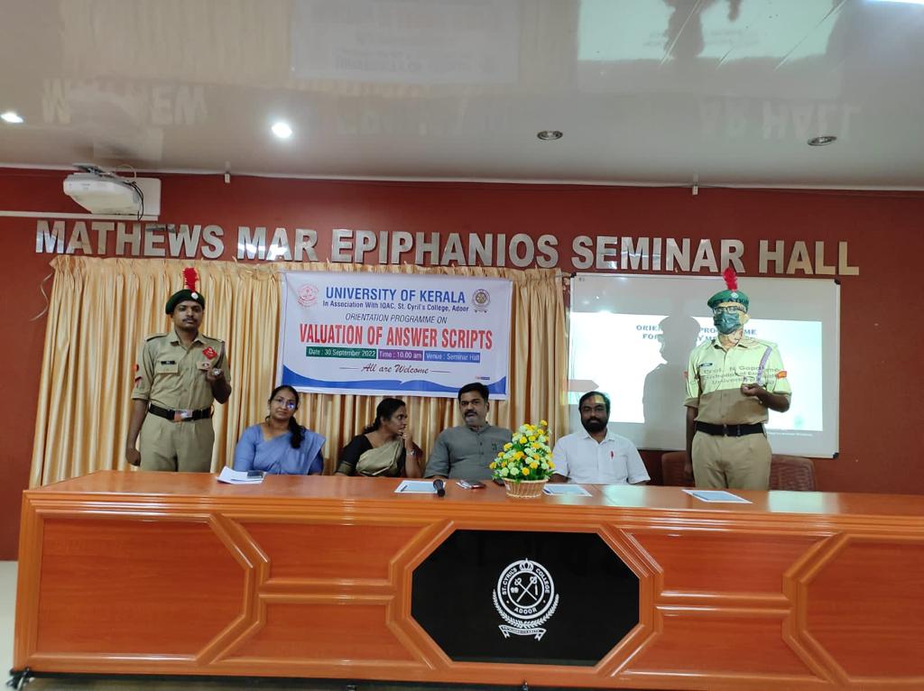 Faculty orientation “VALUATION OF ANSWER SCRIPTS” – St. Cyril's College